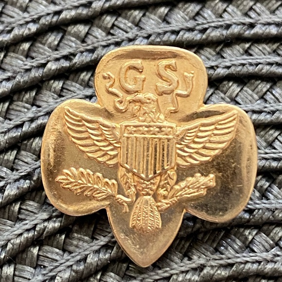 Jewelry | Vintage Girl Scout Trefoil Lapel Pin Gold Eagle Four Stars ...